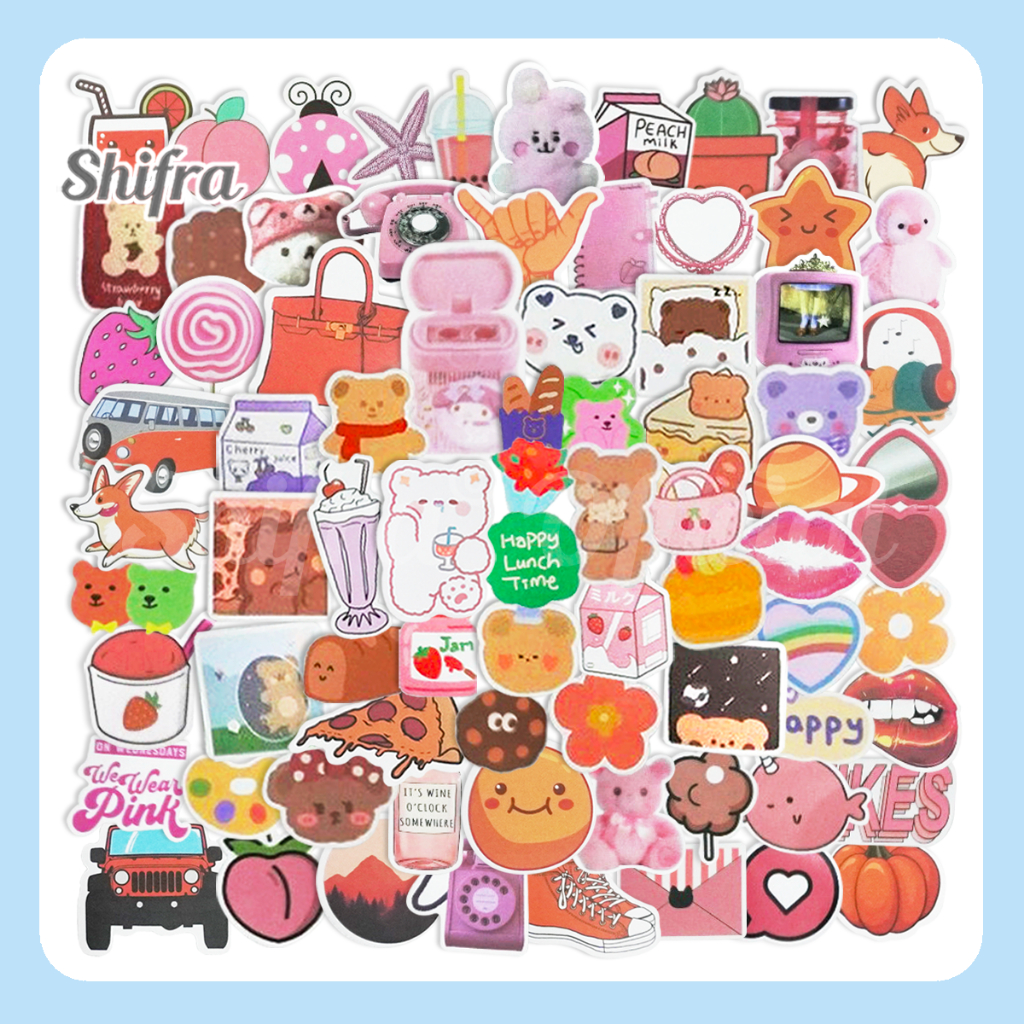 Jual Shifra Sticker Pack Aesthetic Lucu Random isi 50 & 100 pcs ...