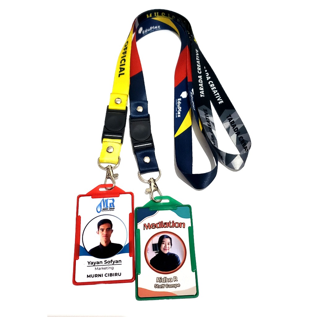 Jual PAKET SATU SET NAME TAG LANYARD 2cm + ID CARD + CASING BIASA MIN ...