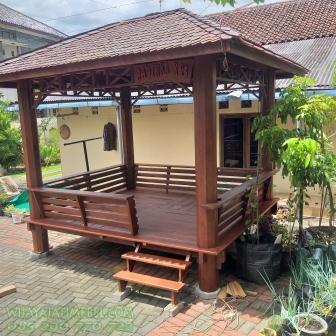 Jual Gazebo Kayu Kelapa Ukuran 275x250 Cm Atap Sirap Kayu Ulin, Saung ...