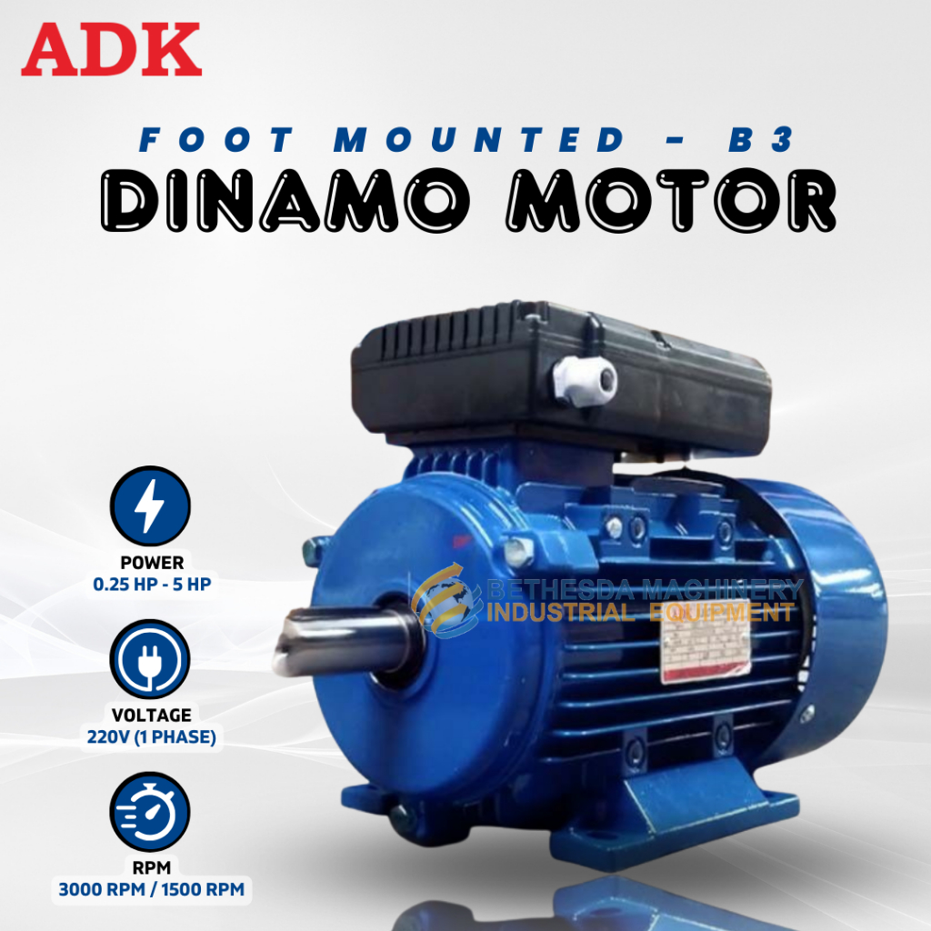 Jual Dinamo Penggerak 4 HP - Electric Motor ADK 1phase 2pole 3 kw 3000 ...