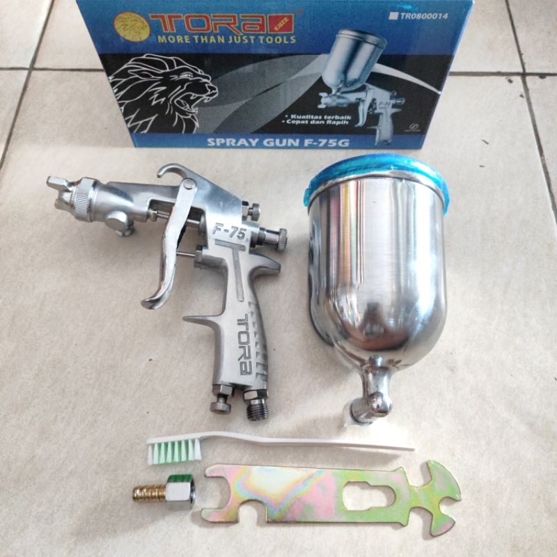 Jual Alat Semprot Cat Spray Gun Tabung Atas 400 cc Tora F75 F 75 G F75G ...