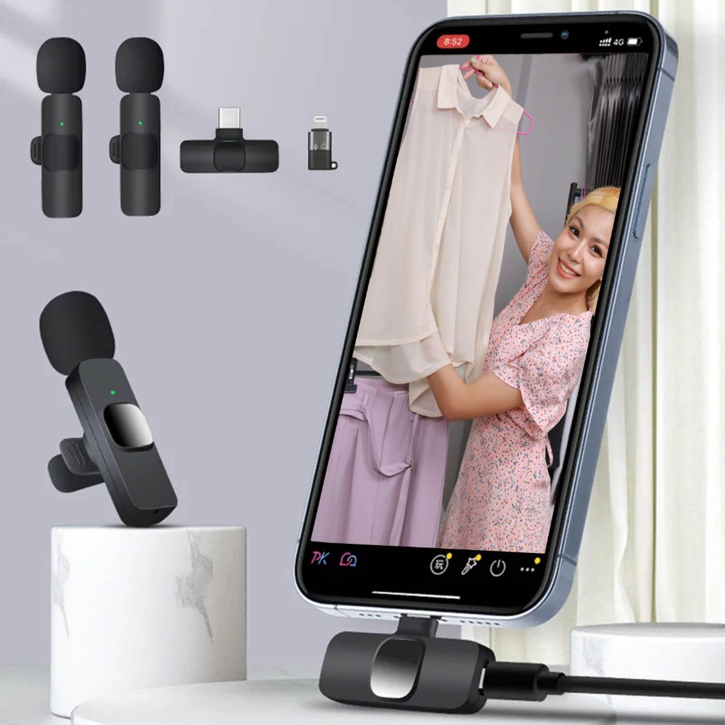 Jual 【Pro Mic 】Mikrofon Nirkabel Lavalier Mic Portabel Audio Video ...