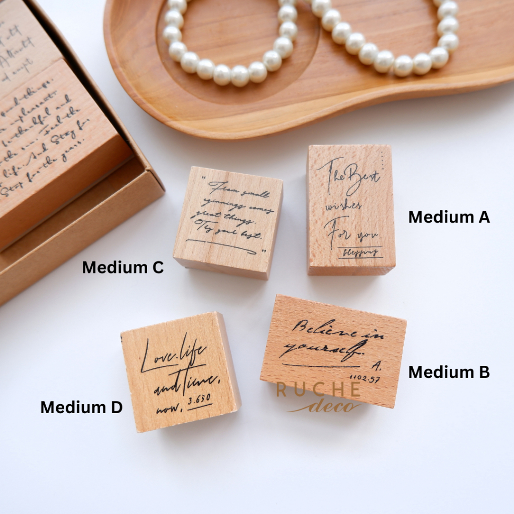 Jual RUCHE DECO - 1 pcs Wooden Stamps Old Letter Sentence - Stempel ...