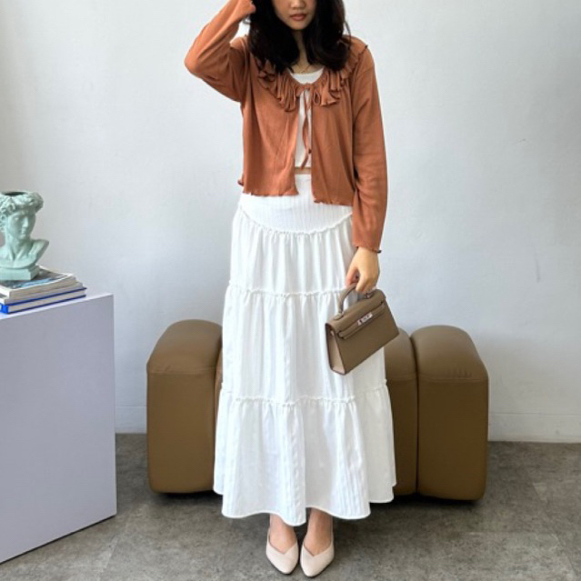 Jual JENNIE CRINKLE MAXI SKIRT ROK ROK SUSUN ROK UMPAK ROK RENDA ROK ...