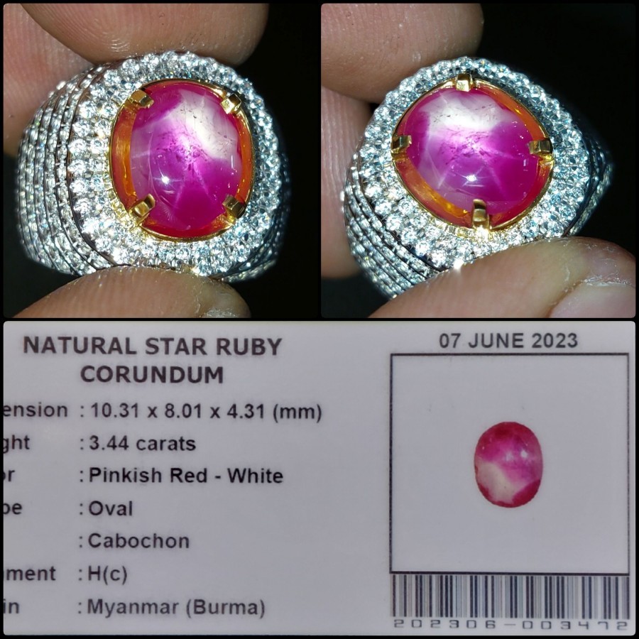 Jual Natural Star Ruby Burma Asli Myanmar Batu Permata Mulia Rubi Memo ...