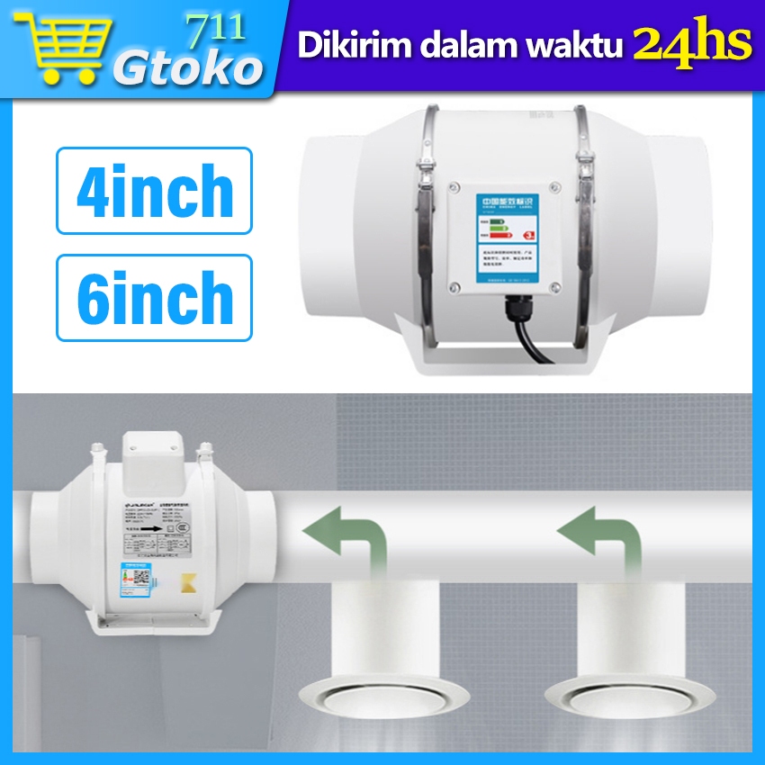 Jual 4" 6 Inch Inline Duct Fan Booster Exhaust Blower Hisap Toilet ...