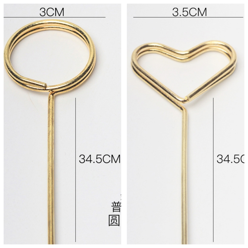 Jual [5 Pcs / 10 Pcs] Stick Kartu Metal Clip Card Florist Gold Stick ...