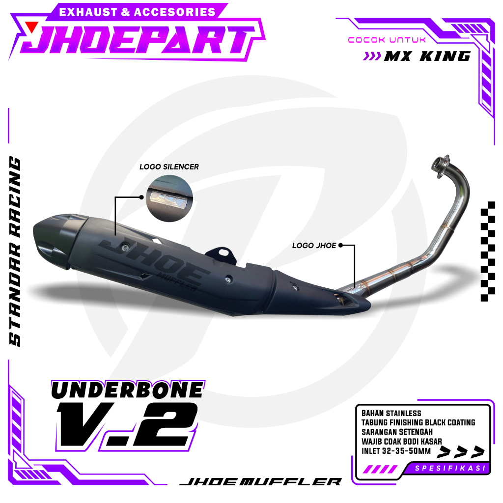 Jual Knalpot Standar racing MX KING Type Underbone V2 Original Jhoe ...