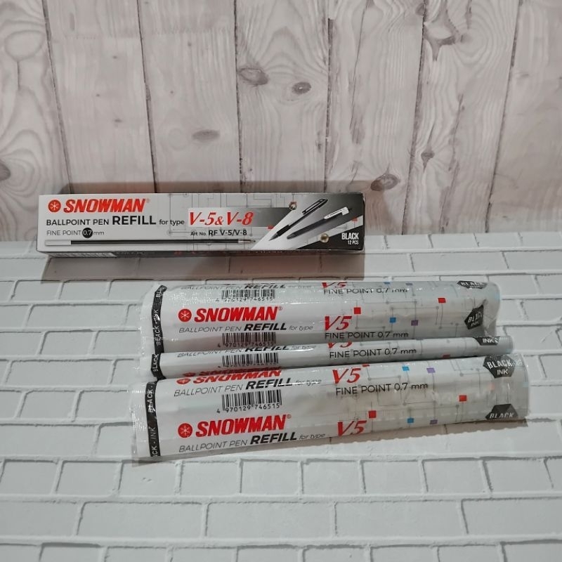 Jual Isi Bolpoint Snowman V5 (tinta hitam) | Shopee Indonesia