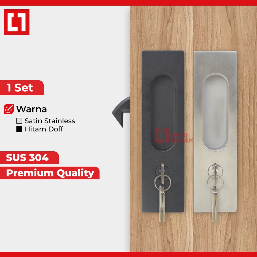 Jual WELDOM Handle Tanam Kunci Pintu Kayu Geser Sliding Door Set SUS304 ...