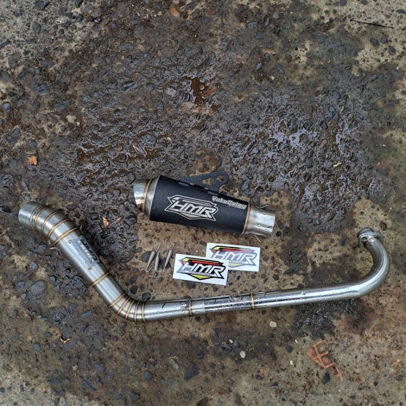 Jual knalpot supra125,Fi model slincer hmpro03 hitam X leher kolong ex ...