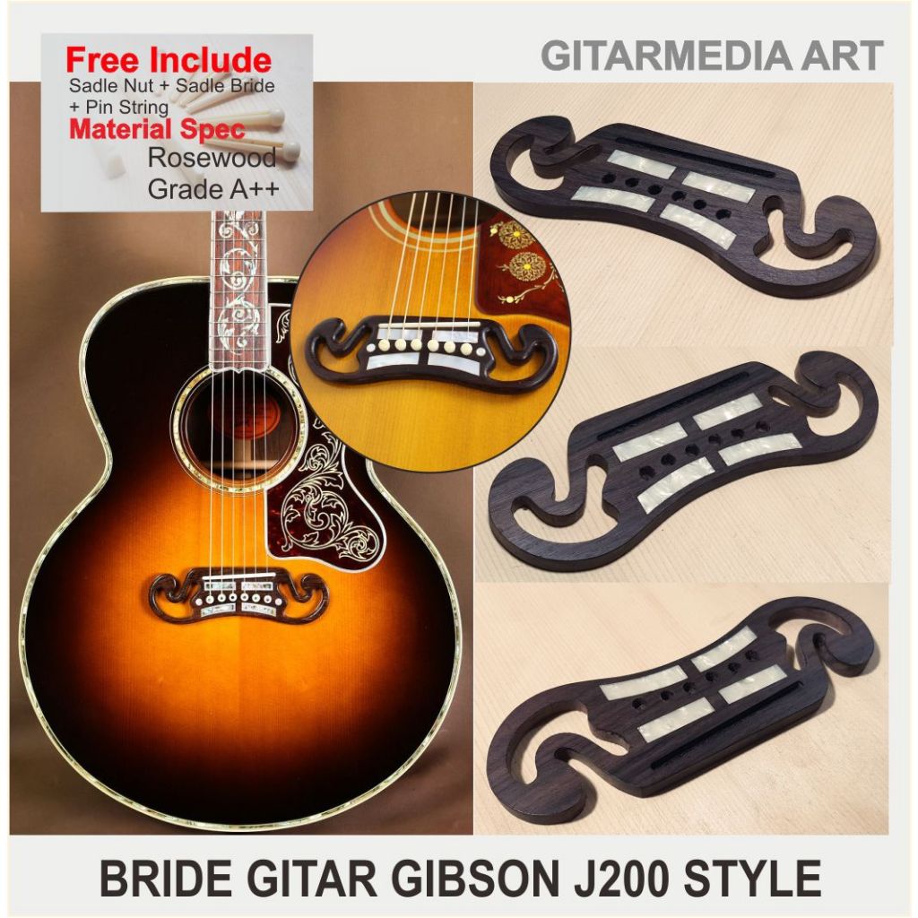 Jual Bridge gitar gibson j200-jembatan gitar akustik gibson j200 ...