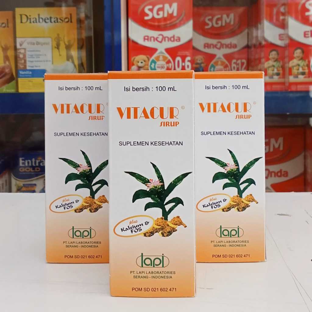 Jual VITACUR Sirup Suplemen Kesehatan Plus Kalsium & FOS 100ml | Shopee ...
