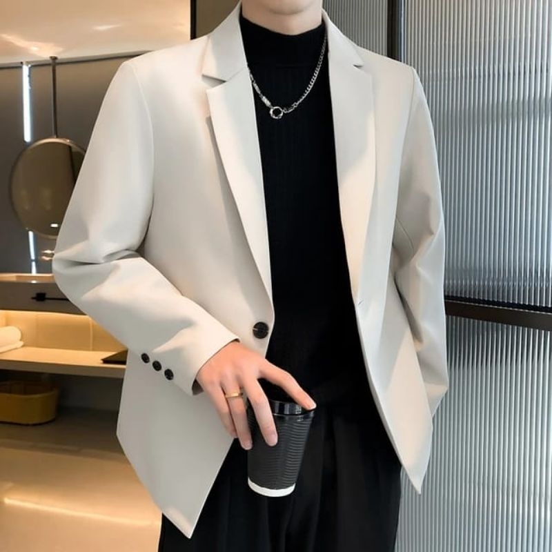 Jual Jas Blazer Pria Casual - Blazer Pria Korea Style | Shopee Indonesia