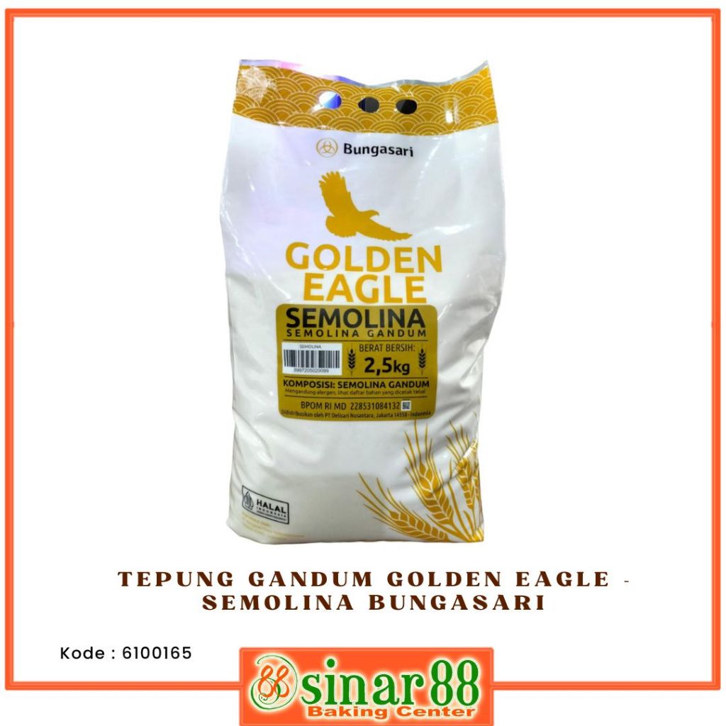 Jual TEPUNG GANDUM GOLDEN EAGLE - SEMOLINA BUNGASARI 2.5kg | Shopee ...
