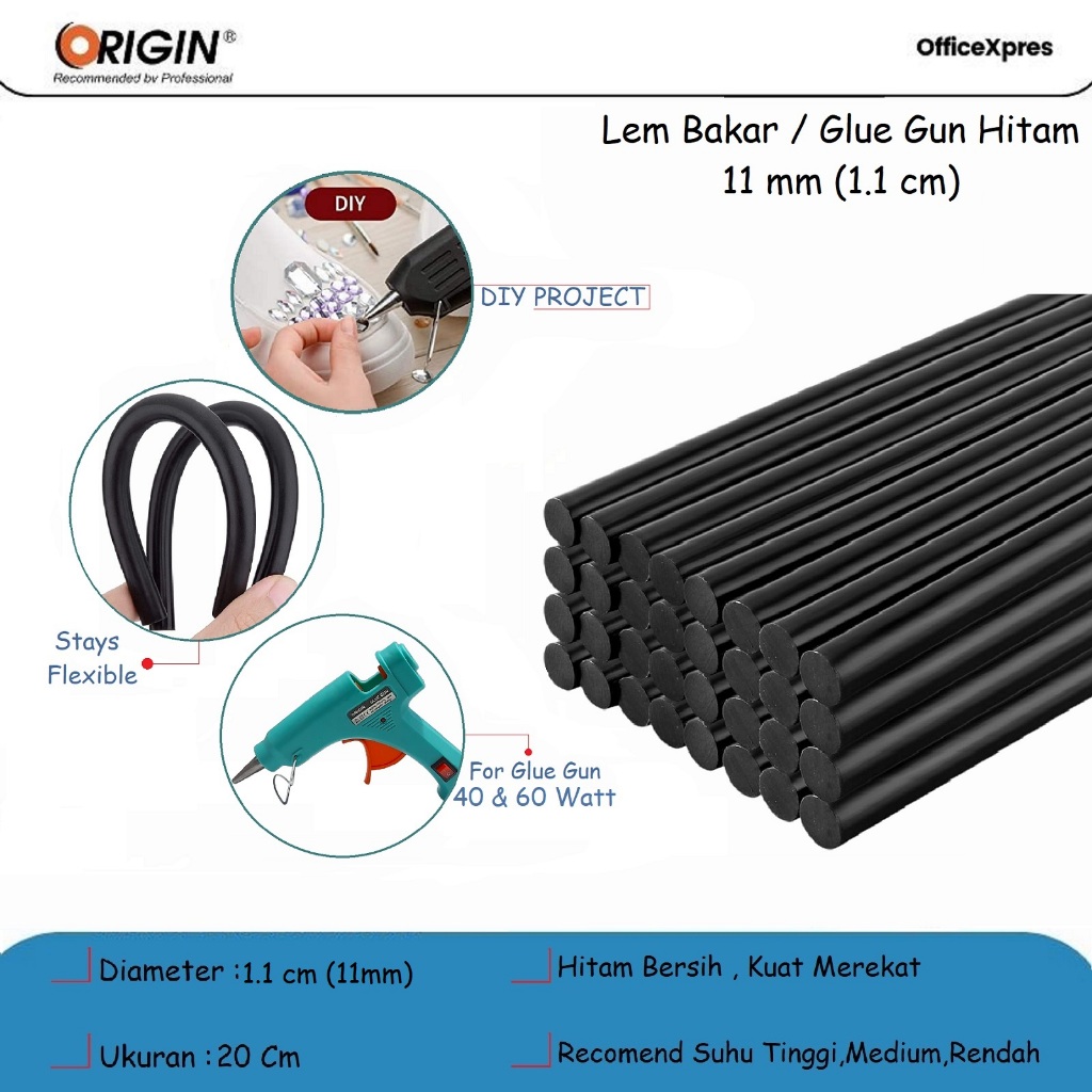 Jual Lem Bakar Hitam / Refill Lem Tembak Besar 20cm (11mm) / Refill ...