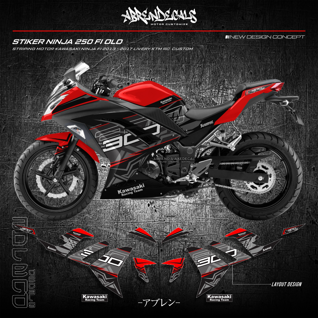 Jual Striping Ninja 250 Fi Old Livery Grafis KTM RC / Stiker Motor ...