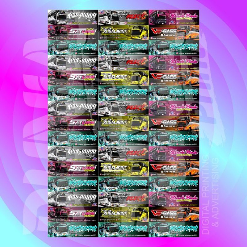 Jual (ISI 90 PCS)FREE STICKER BUSMANIA BASURI TELOLET STROBO MATA ...