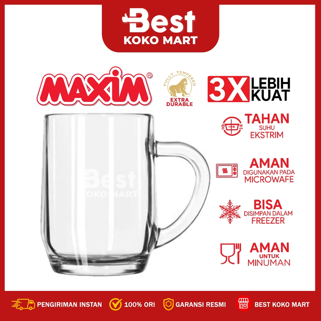 Jual Maxim Beer Mug 400 ml / Gelas Teh / Gelas Ukuran Besar Tempered ...