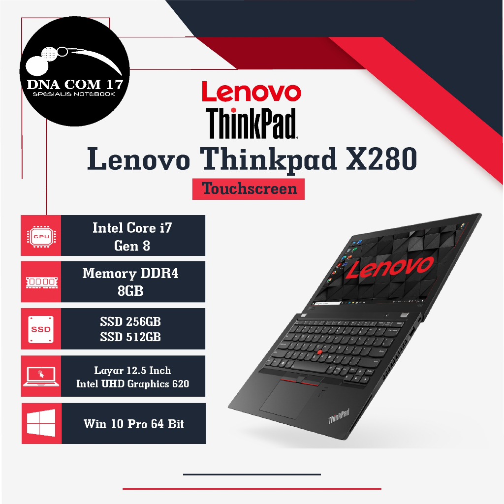 Jual Lenovo Thinkpad X280 Core i3 / i5 / i7 | 8GB | SSD 256GB | Win Ori ...
