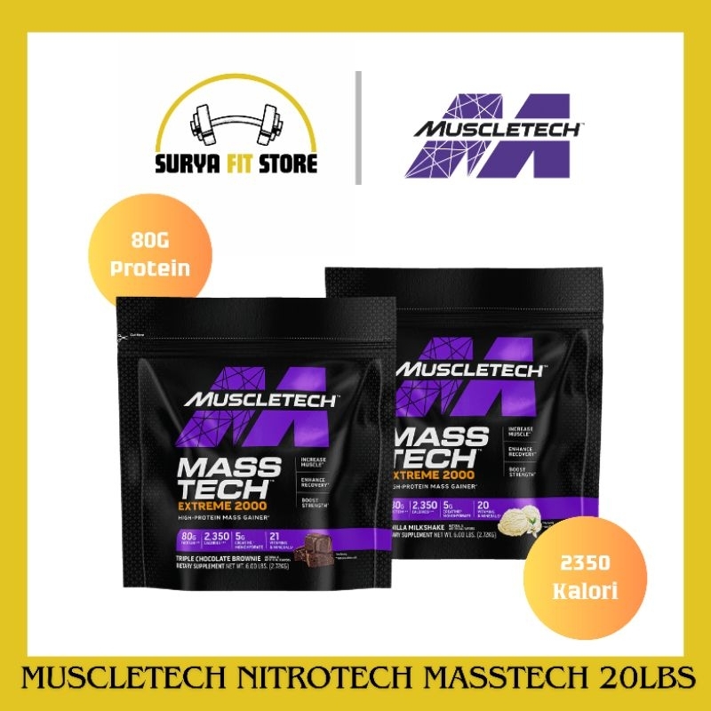 Jual Muscletech Masstech Extreme 2000 Mass Tech Gainer 20lbs | Shopee ...