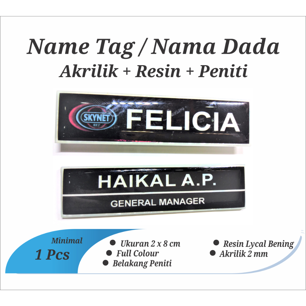 Jual Papan Nama Dada / Nametag Akrilk Resin Cembung Timbul | Shopee ...