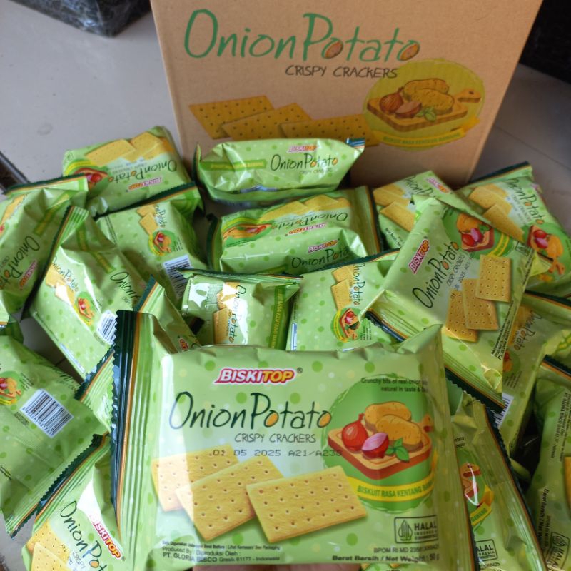 Jual Biskitop onion potato 50 gram 1 dus isi 24 pcs | Shopee Indonesia