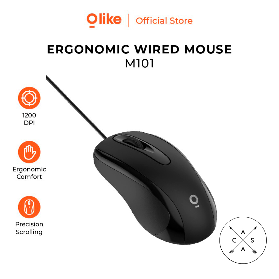 Jual Olike M101 Ergonomic Wired Mouse Kabel Office Kantor 1200 DPI ...