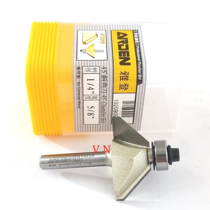 Jual Mata Router/Profil 16 mm ( 1/4 x 5/8 ) CHAMFER BITS 45 Derajat ...