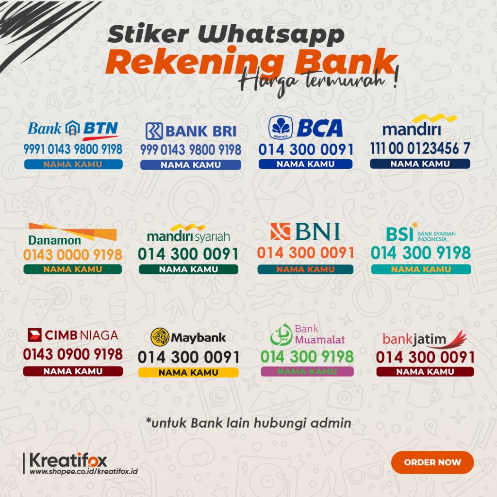 Jual Custom Stiker Whatsapp - Stiker Rekening | Shopee Indonesia