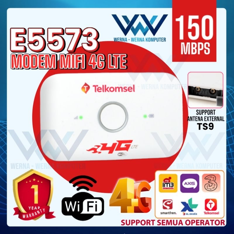 Jual WiFi Modem Mifi 4G LTE E5573 Support Antena & Support All Operator Telkomsel Logo | Shopee ...