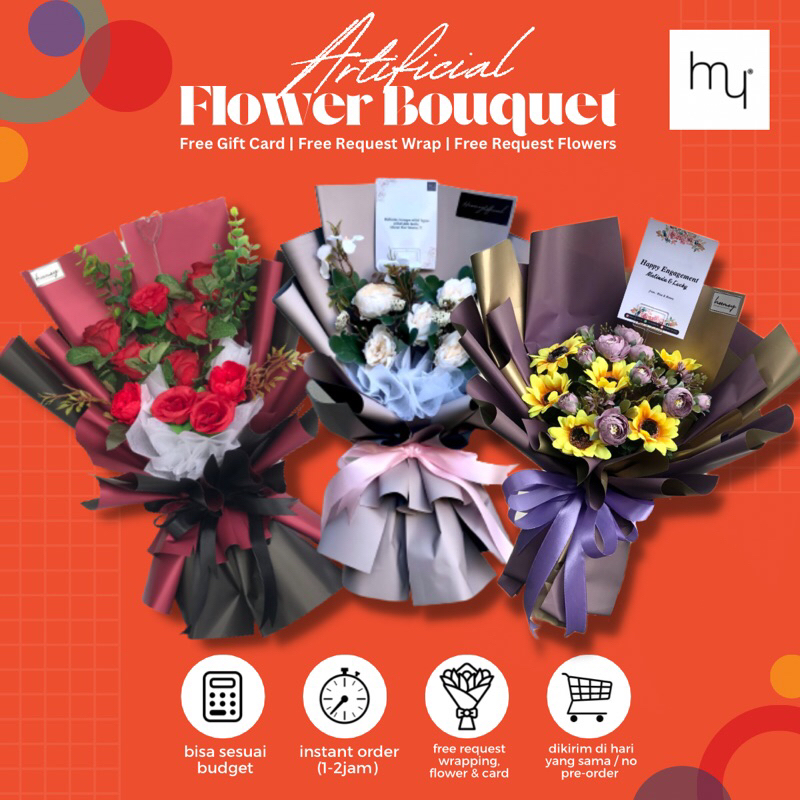 Jual HOOMEY - Buket Bunga Artificial | Buket Bunga Palsu | Bouquet ...