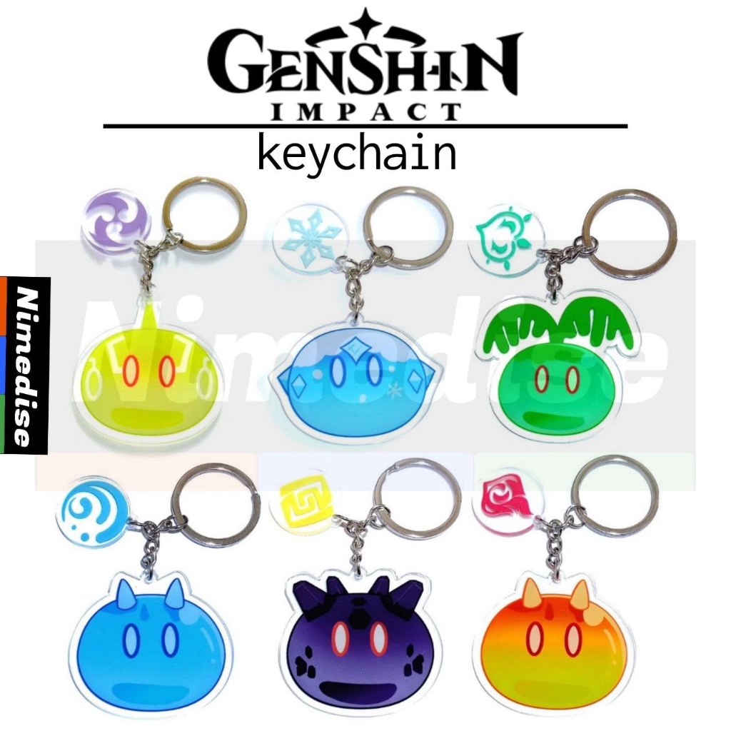 Jual Gantungan Kunci Slime Genshin Impact Akrilik Transparan Keychain ...