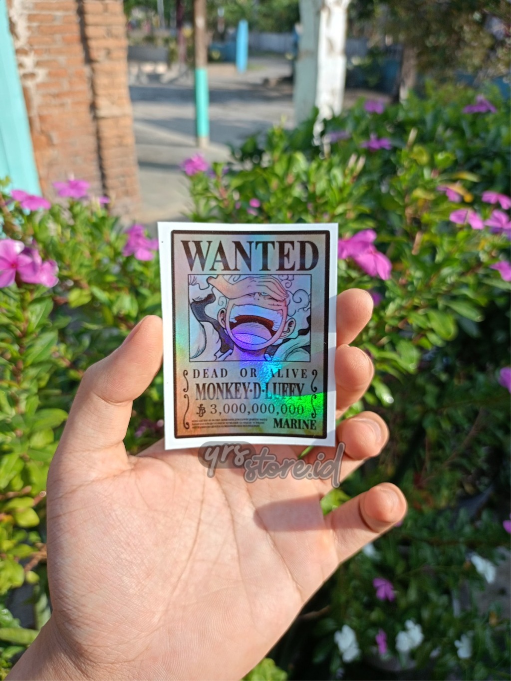 Jual Sticker Hologram One Piece Wanted Monkey D Luffy Ukuran +- 7,4 cm ...