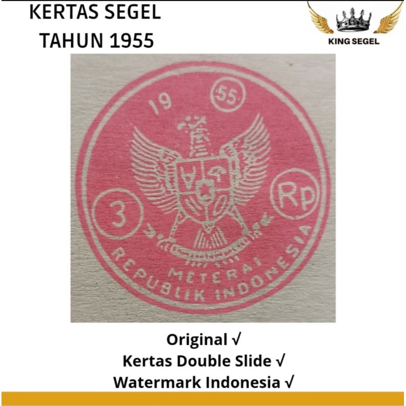 Jual Kertas Segel Tahun 1955 Double Asli | Shopee Indonesia