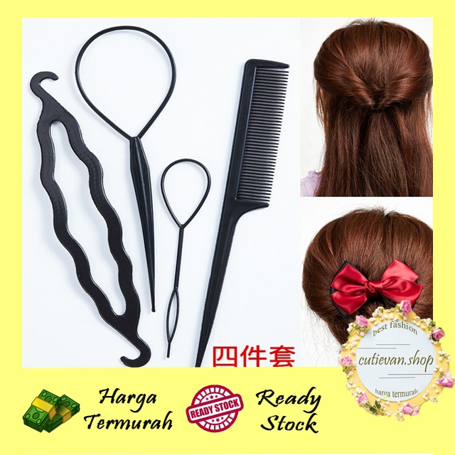 Jual Alat Styling Sanggul Rambut Sisir isi 4 Alat styling / Penjepit ...