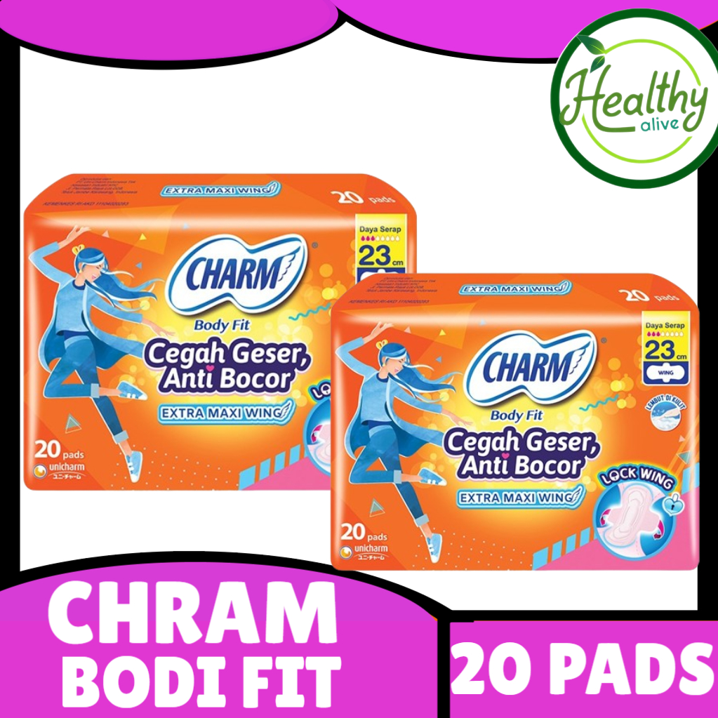 Jual PEMBALUT CHARM BODY FIT EXTRA MAXI WING 23 CM 20 PADS | Shopee ...