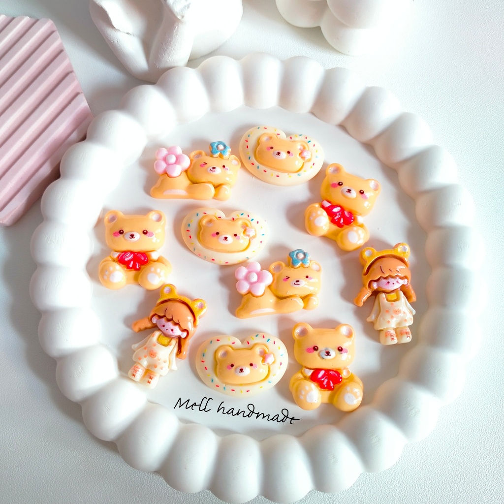 Jual 10 Pcs Resin Clay Boneka Sweet Girl & Bear | Shopee Indonesia