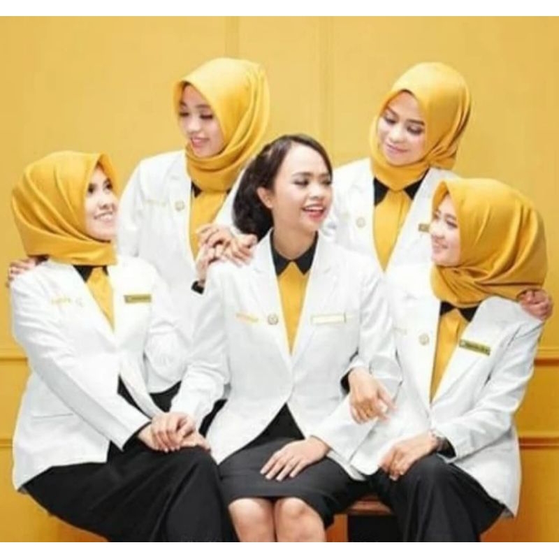 Jual JAS APOTEKER WANITA LENGAN PANJANG JAS WANITA PUTIH TULANG | Shopee Indonesia