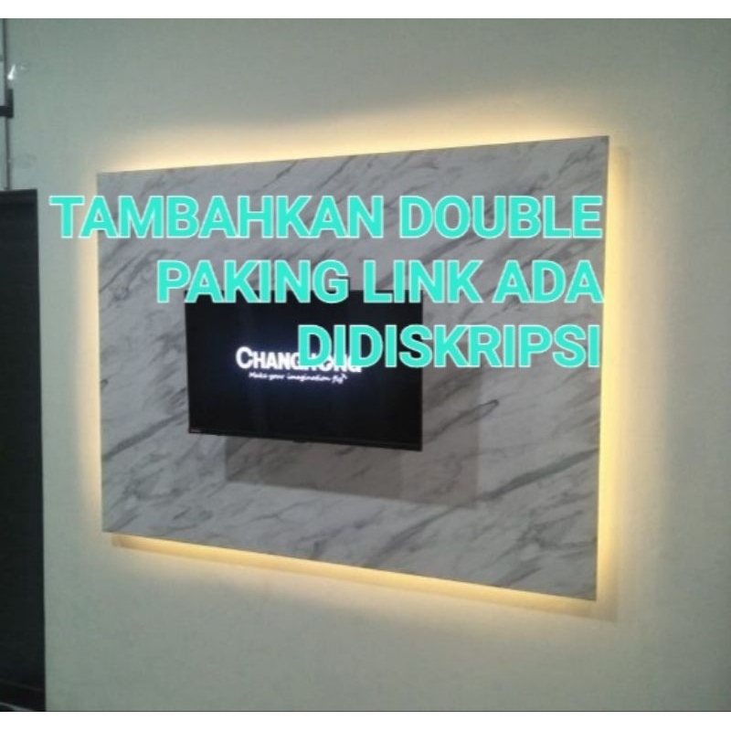 Jual backdrop tv marmer include lampu,1stopkontak dan saklar | Shopee ...