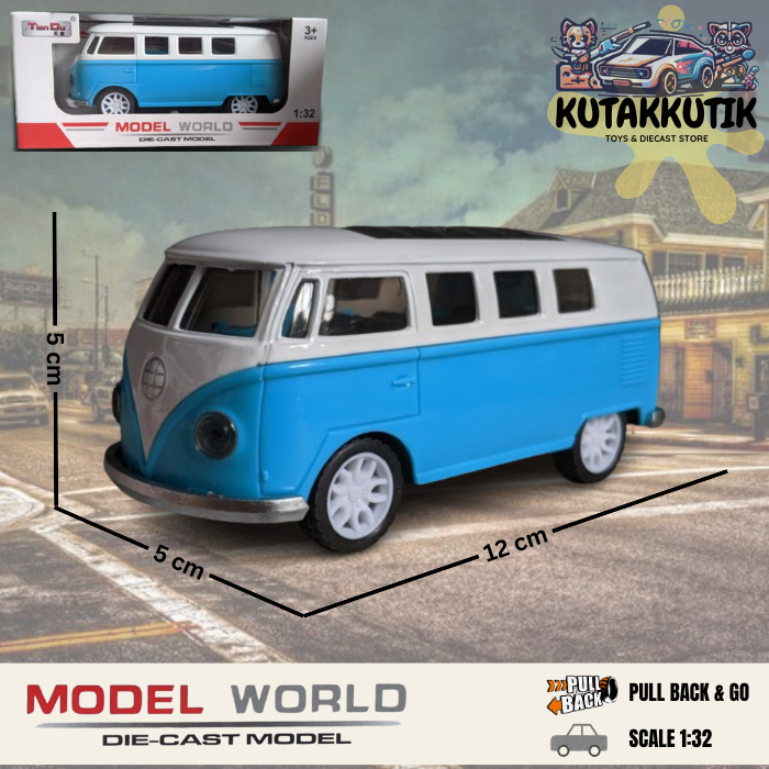Jual Diecast Model World Tian Du Mainan Anak Mobil Van Klasik VW Kombi ...