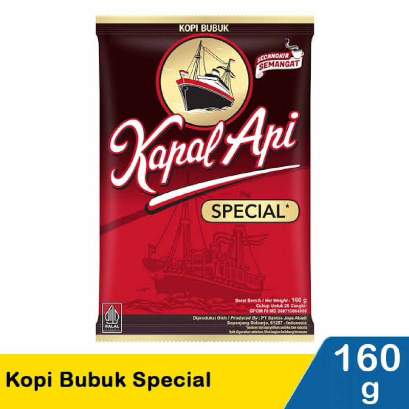 Jual kopi kapal api 160 gram kopi hitam tubruk | Shopee Indonesia