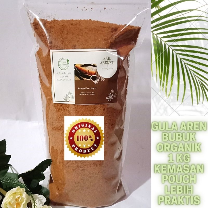 Jual gula aren semut bubuk organik kemasan pouch 1kg | Shopee Indonesia