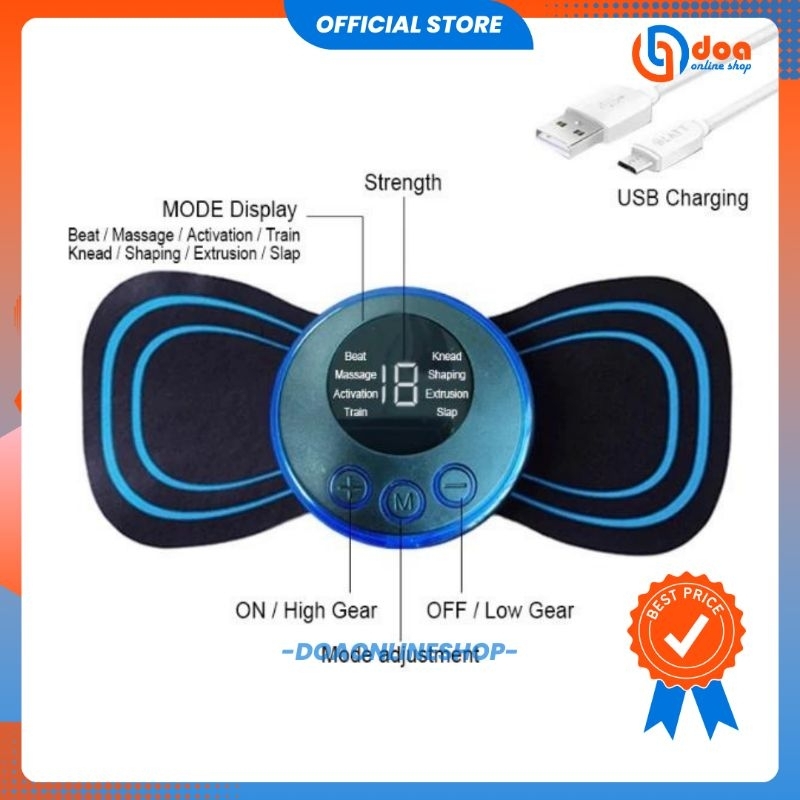 Jual ALAT PIJAT TERAPI ELEKTRIK EMS MINI MASSAGER PADS TERAPI PIJAT ...