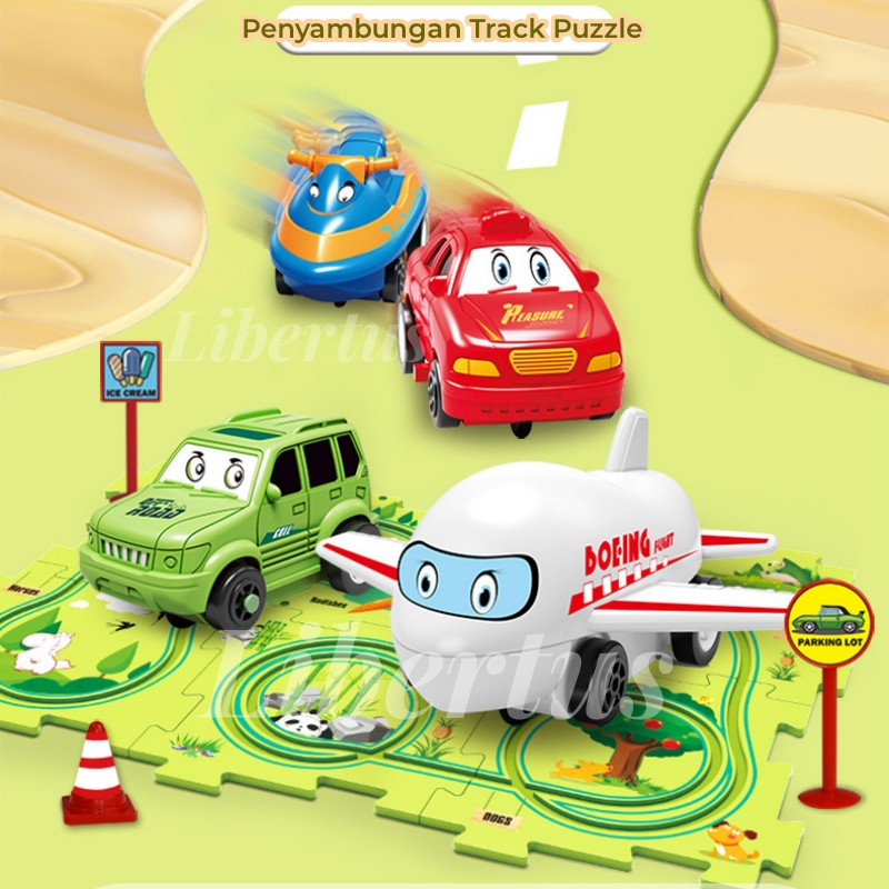 Jual Puzzle Mainan Mobil Rel Edukasi Anak DIY Konstruksi Pemandangan ...