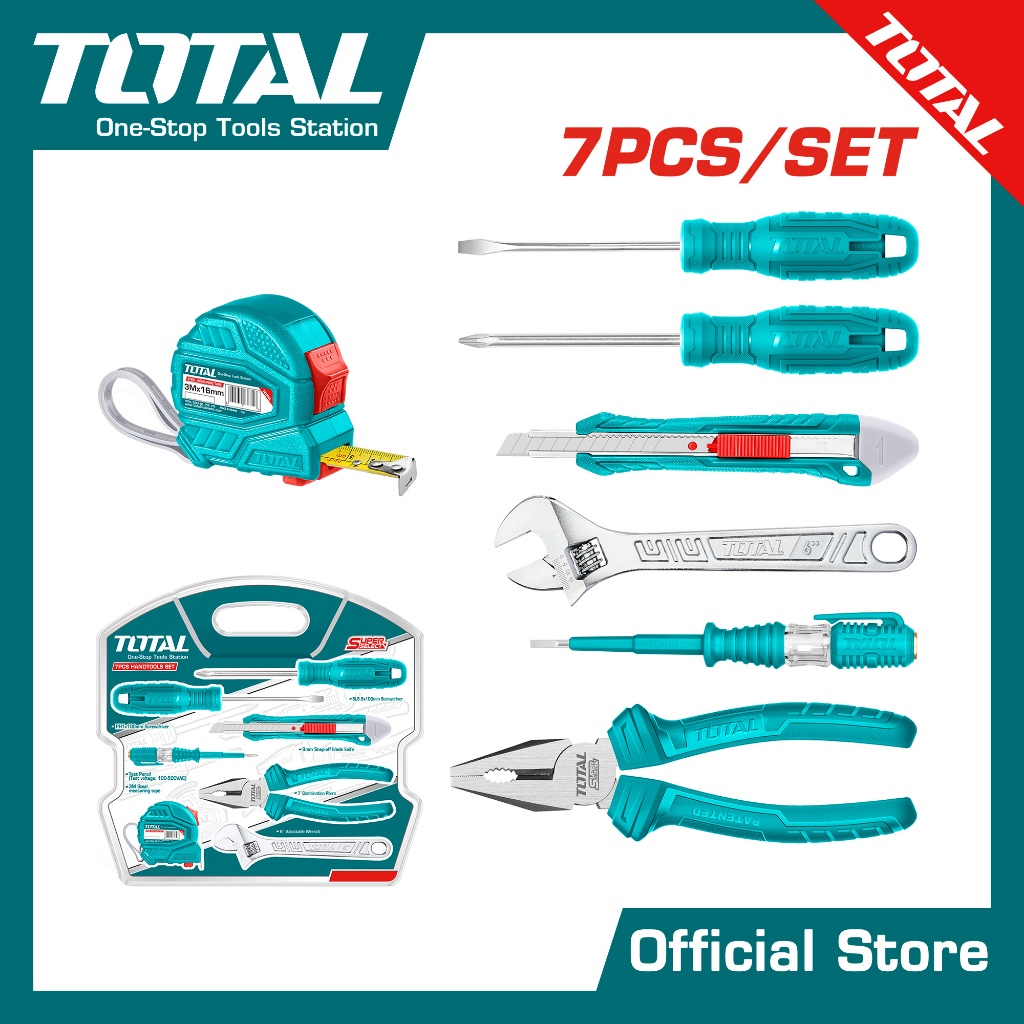 Jual 7 pcs peralatan tangan set/hand tools set TOTAL THKTHP90076 ...