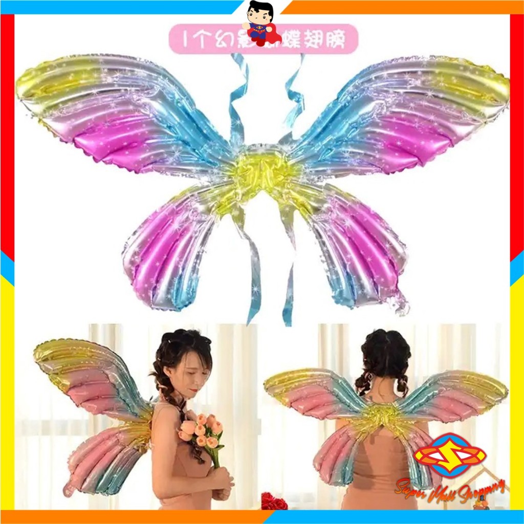 Jual SMS Balon Sayap Kupu-Kupu Warna-Warni Besar Balon Foil Kupu-Kupu ...