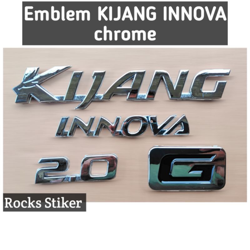 Jual Emblem logo mobil tulisan KIJANG INNOVA 2.0 G warna CHROME untuk ...
