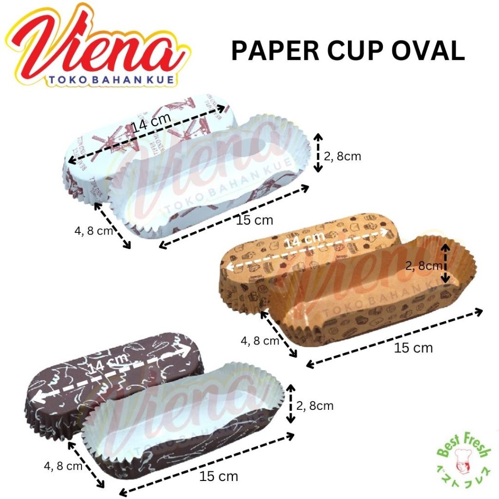 Jual Paper Cup Oval isi 200s Motif Kincir | Batik Brown | Kraft Cake ...