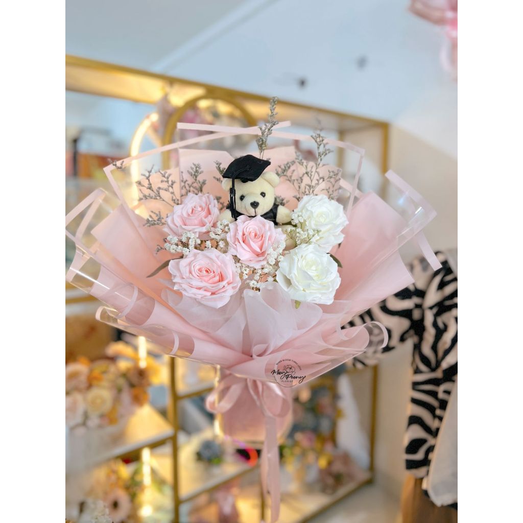 Jual ARTIFICIAL ROSE BOUQUET GRADUATION - BUKET BUNGA WISUDA BUKET ...